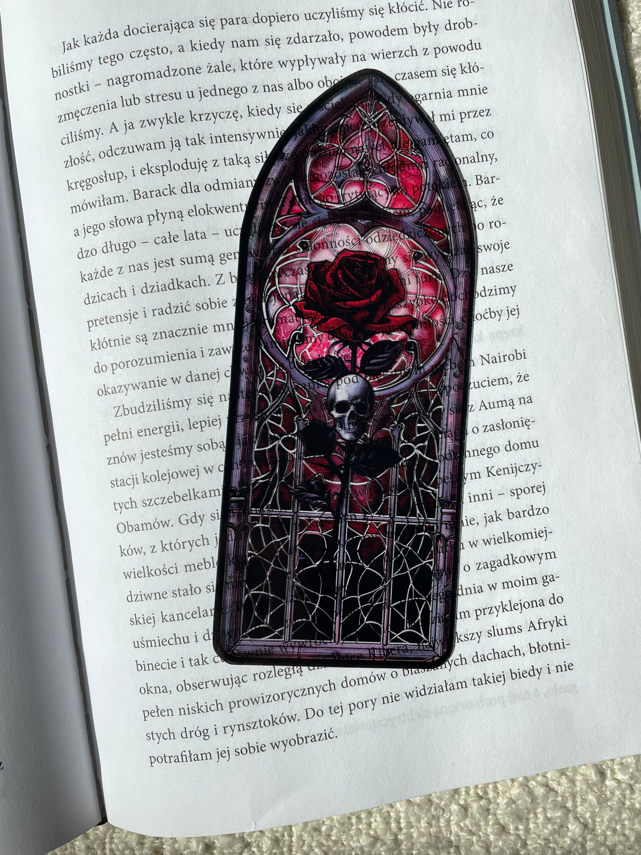 Rose and Skull Bookmark | Floral Transparent Bookmark | Clear Gothic ...