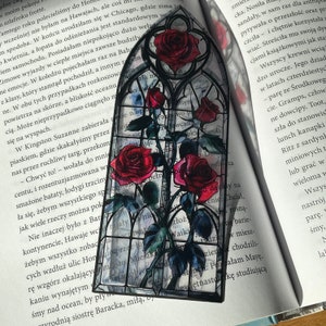 Rose Bookmark | Floral Transparent Bookmark | Clear Gothic Bookmark ...