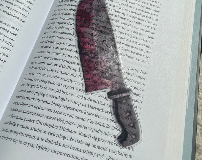 Bloody Knife Bookmark Scary Transparent Bookmark Clear Gothic Butcher ...