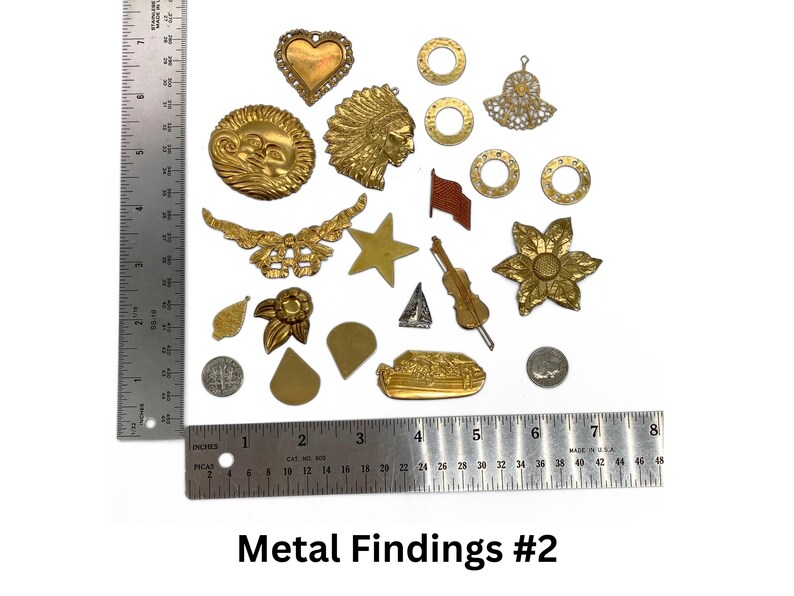 Metal Findings, 2 Ounces Vintage Stamped Findings for Crafts - Etsy