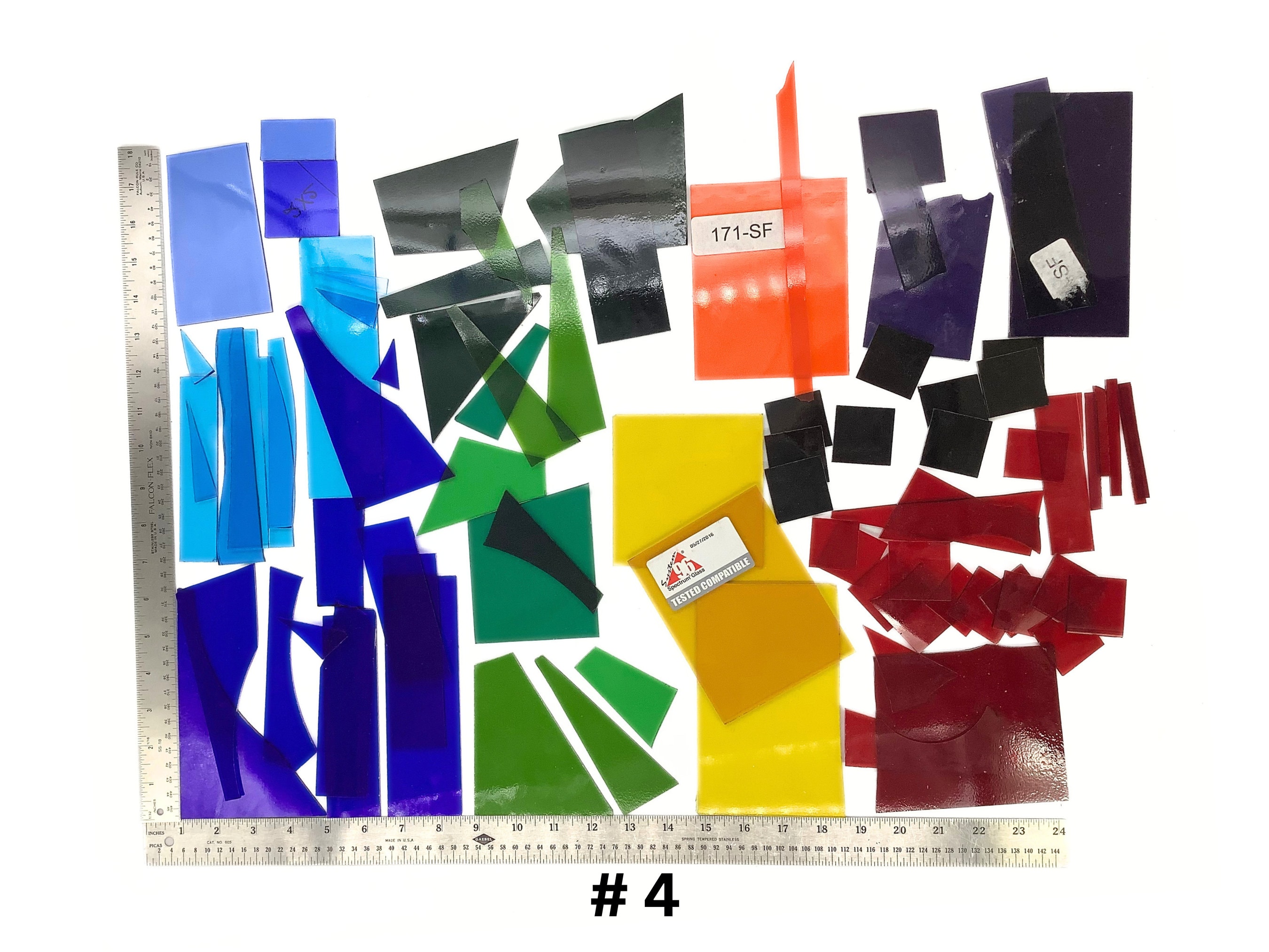 Fusible Scrap Glass, 96 COE, Colored Mixture of Transparent Glass, 5 ...