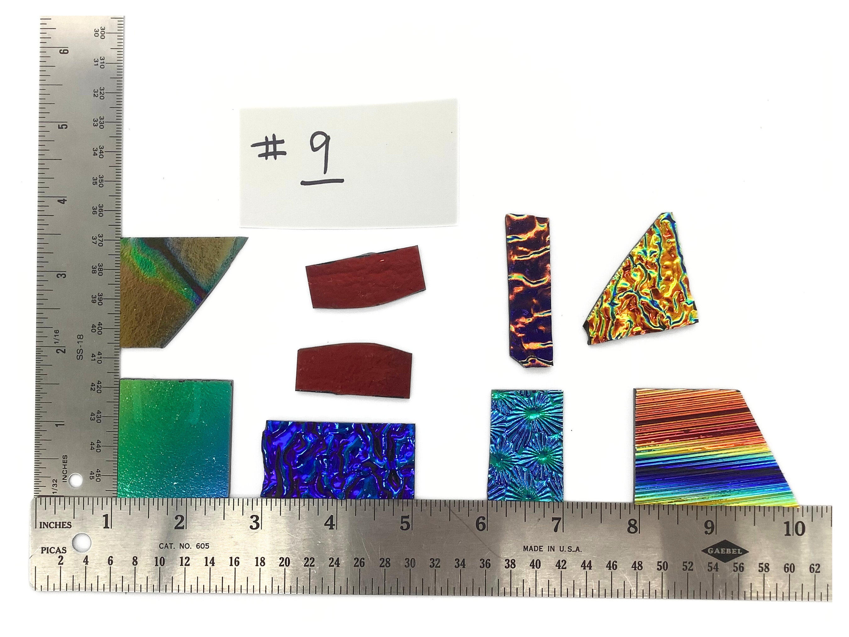 96 COE Dichroic Scrap Glass, Black Backed Dichro, 2 Ounces Dichroic ...