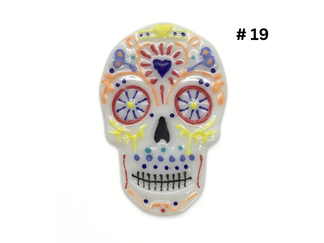 96 COE Fused Glass, Sugar Skull Fusing Pieces, Fused Glass Skull ...