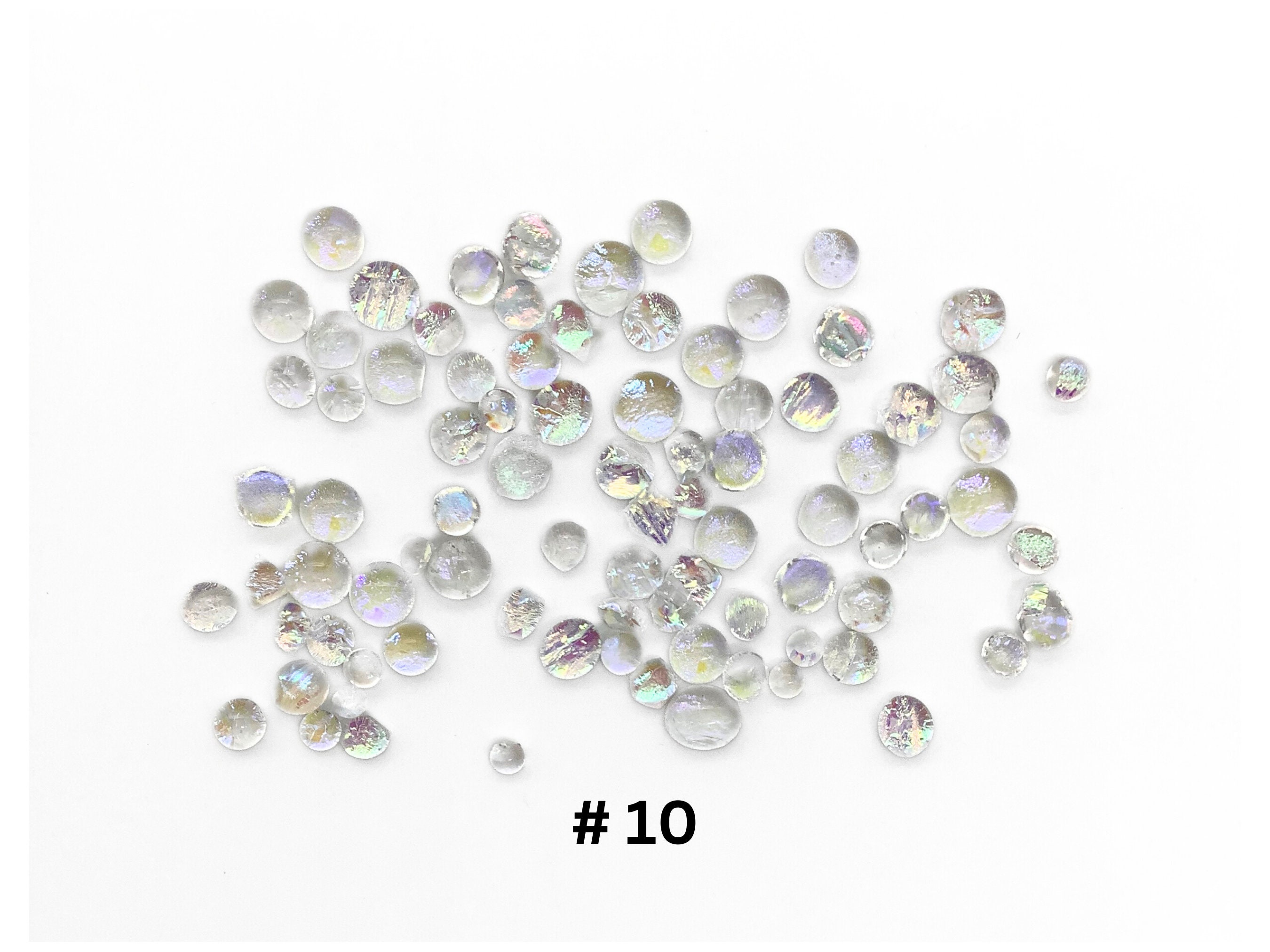 96 COE Dichroic Transparent Dots, Transparent Dichroic Fused Glass ...