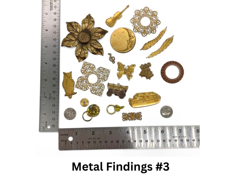 Metal Findings, 2 Ounces Vintage Stamped Findings for Crafts - Etsy
