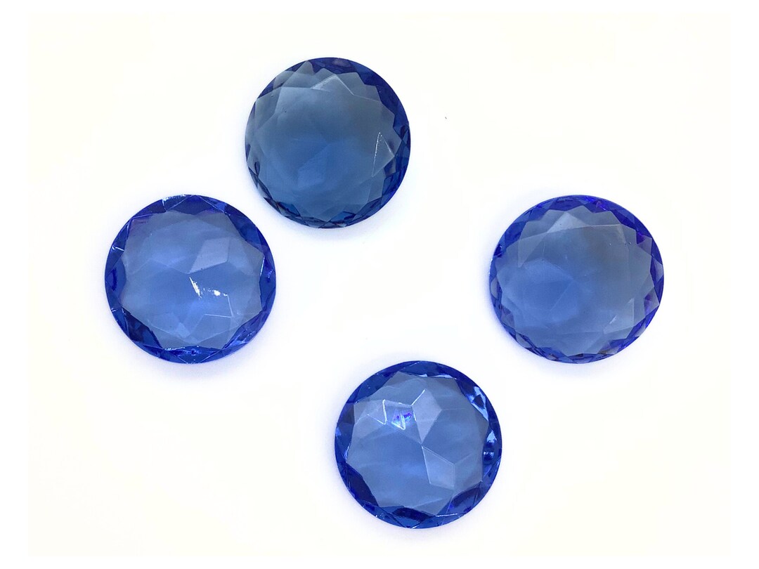 Faceted Glass Jewel, 25mm Glass Circle, Choice of Colors - Etsy