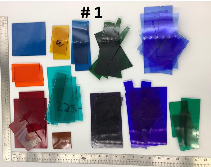 Fusible Scrap Glass, 96 COE, Colored Mixture of Transparent Glass, 5 ...
