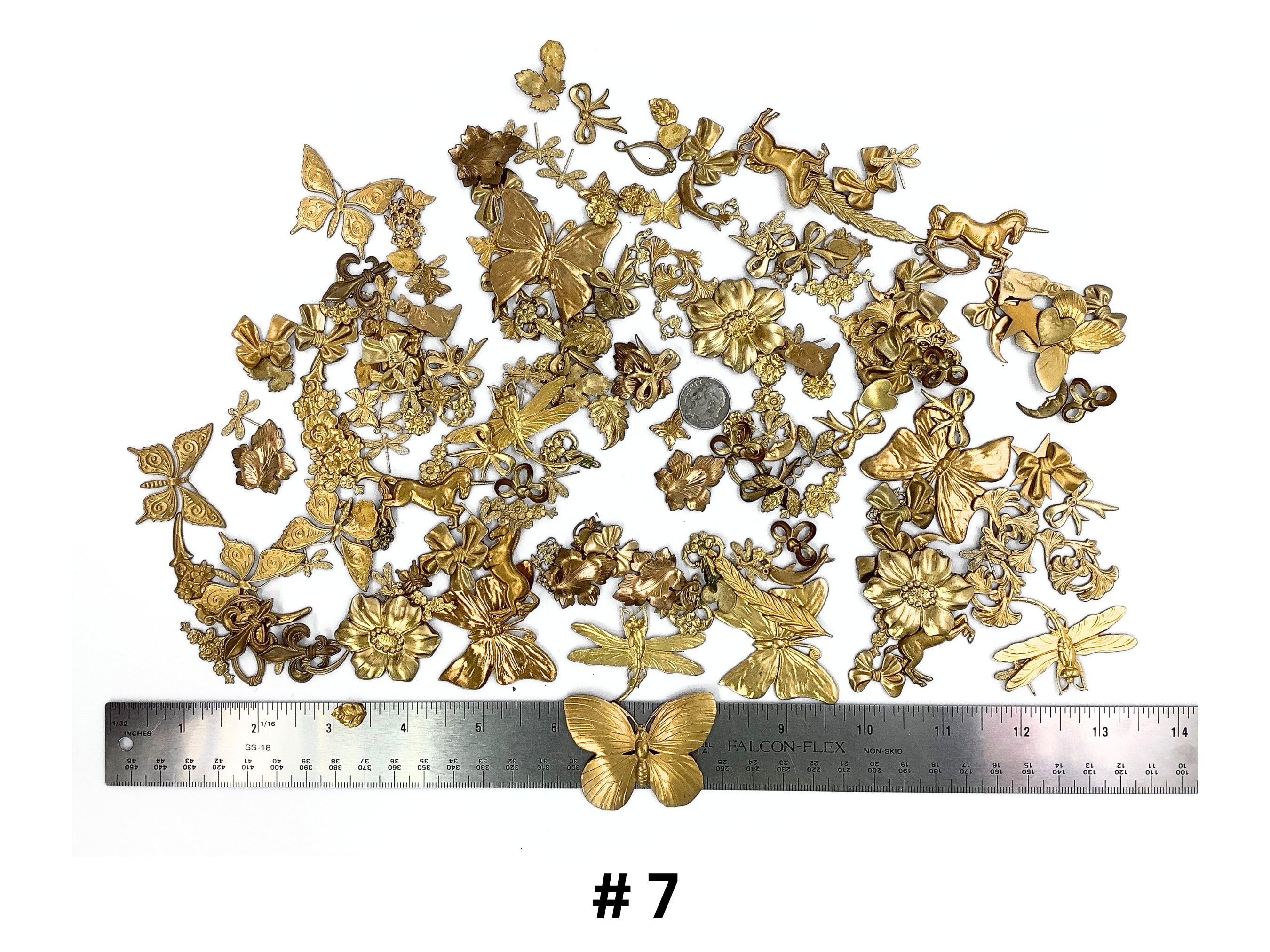 Brass Findings, 1/2 Pound Vintage Stamped Findings - Etsy