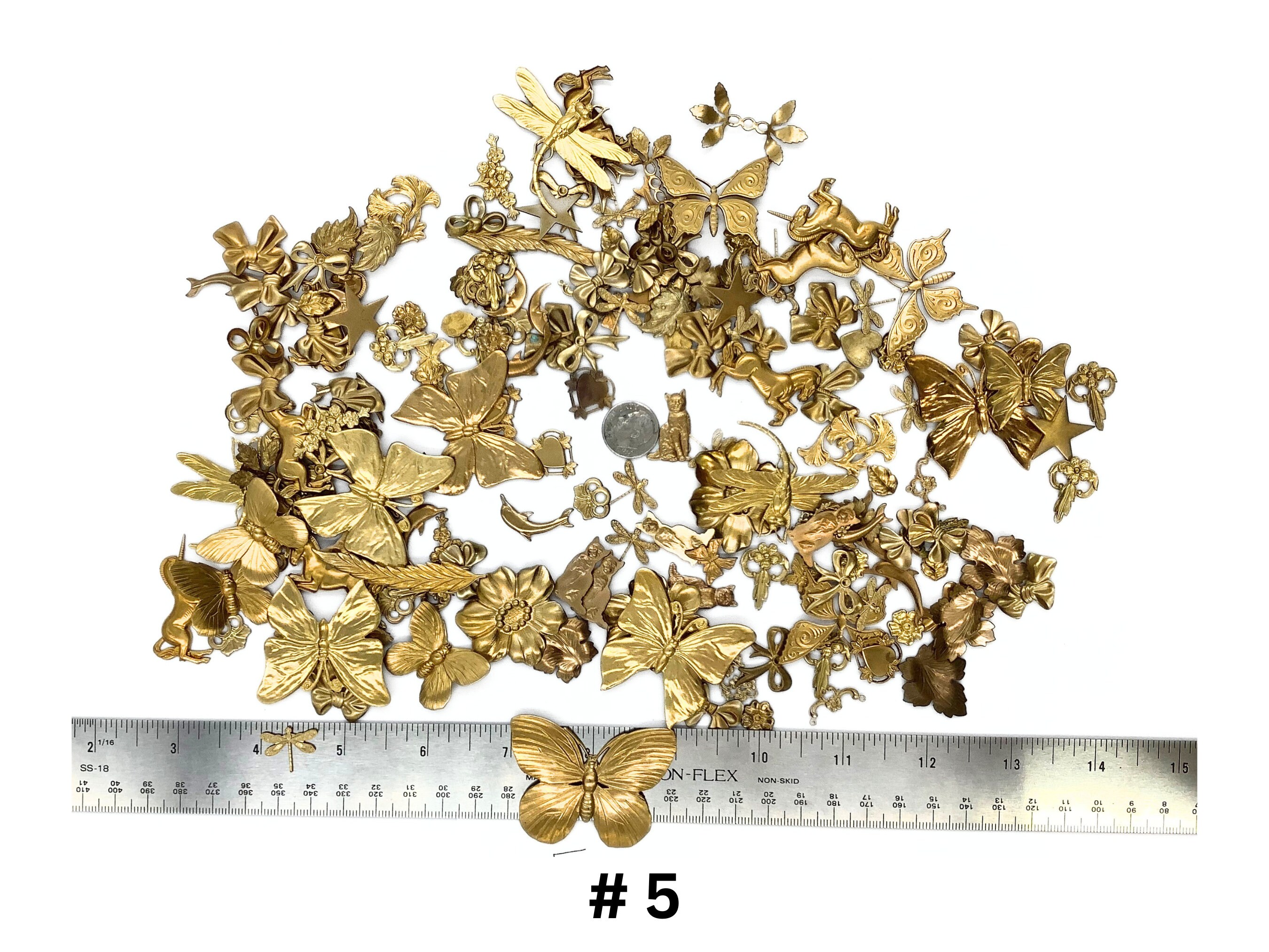 Brass Findings, 1/2 Pound Vintage Stamped Findings - Etsy