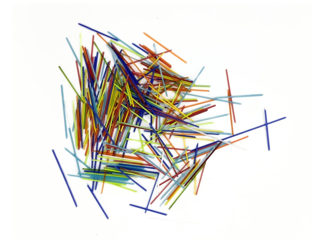 96 COE Glass Scrap Stringers, Transparent and Opaque Colored Stringer ...