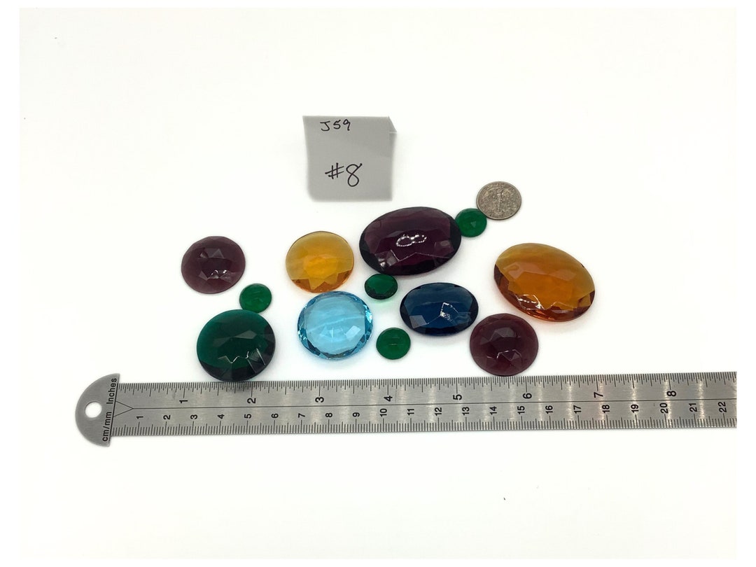 Glass Colored Jewels, Glass Gems Mixture, Jewel Assortment for Crafts ...