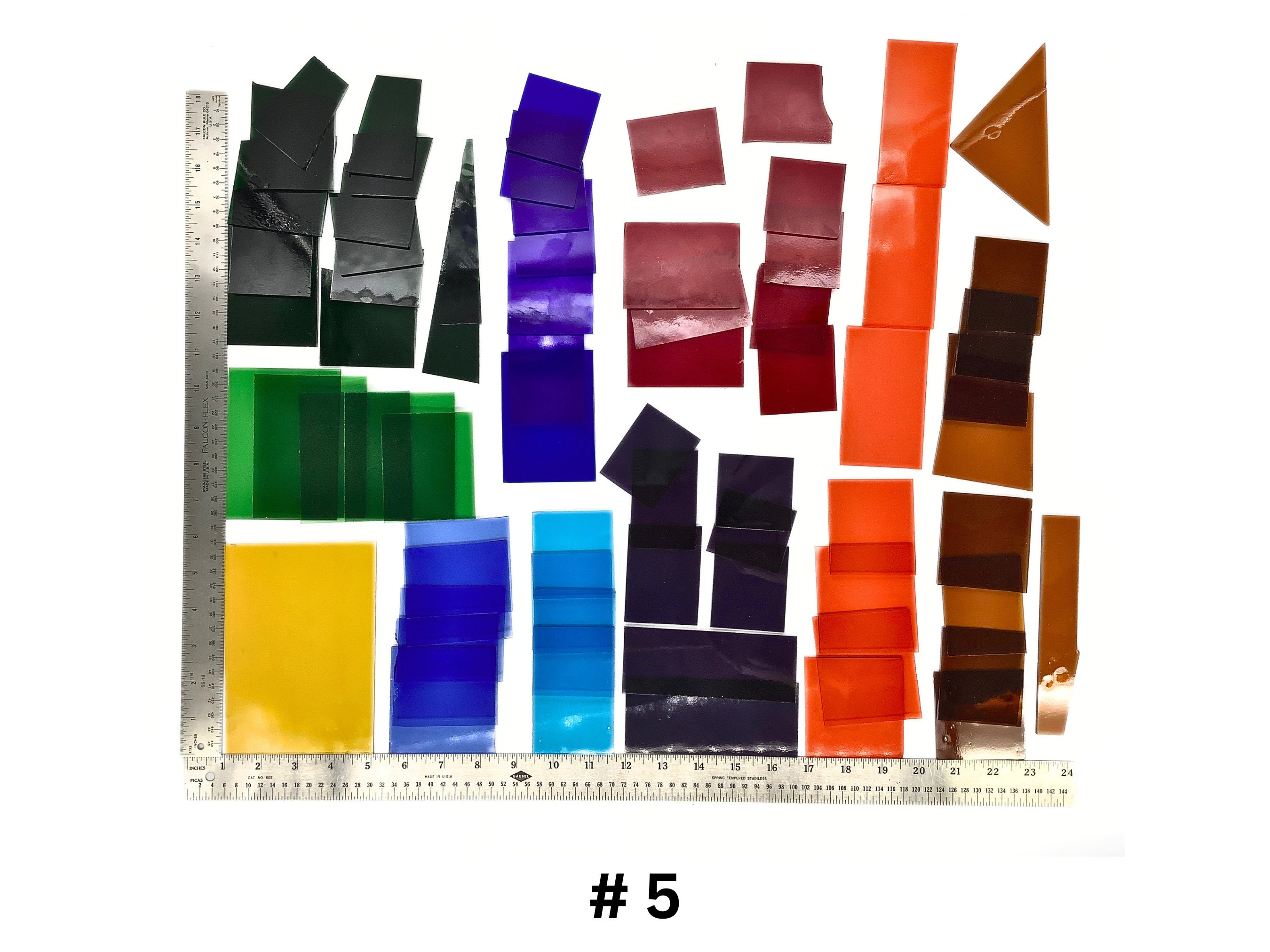Fusible Scrap Glass, 96 COE, Colored Mixture of Transparent Glass, 5 ...