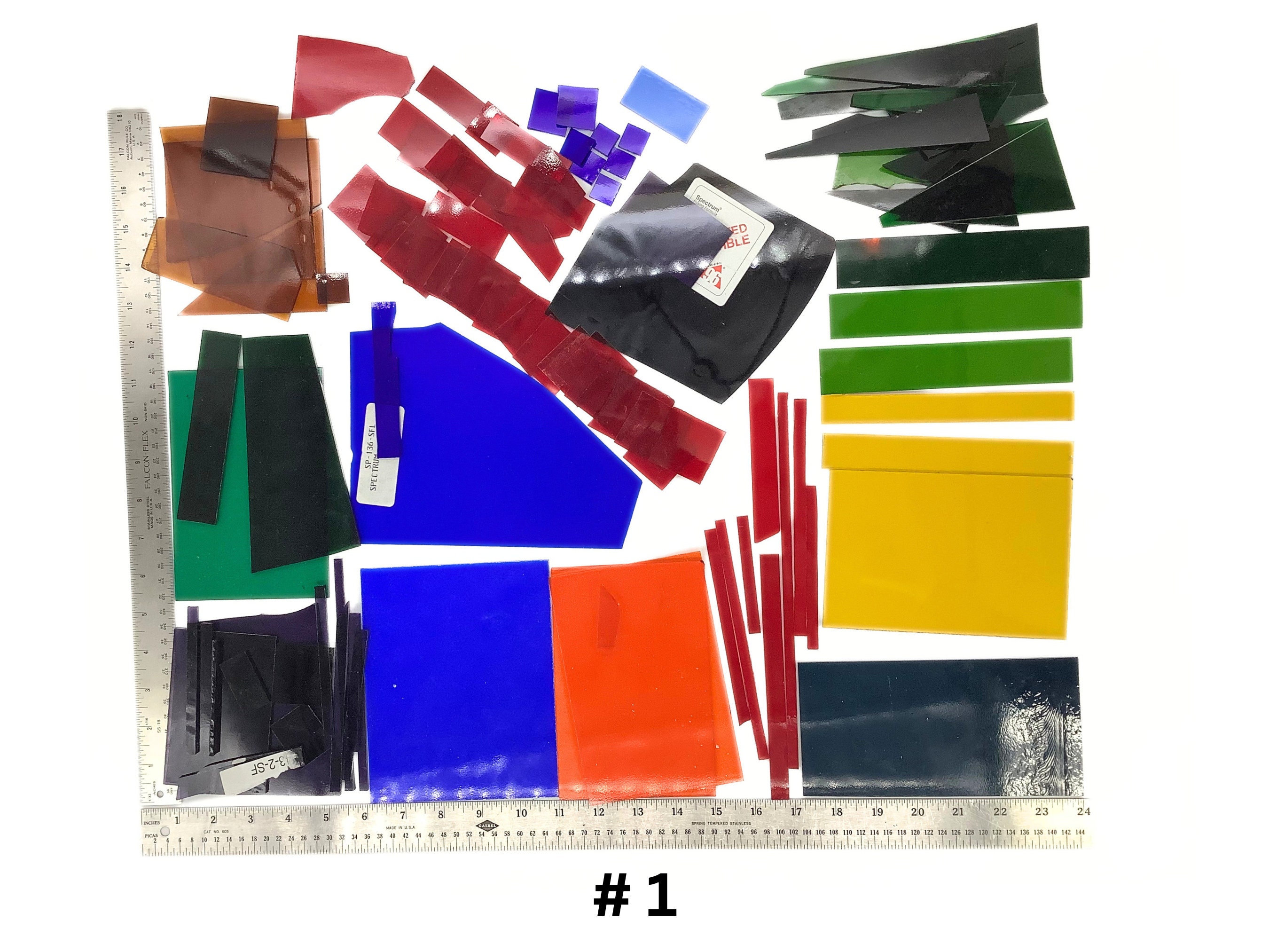Fusible Scrap Glass, 96 COE, Colored Mixture of Transparent Glass, 5 ...