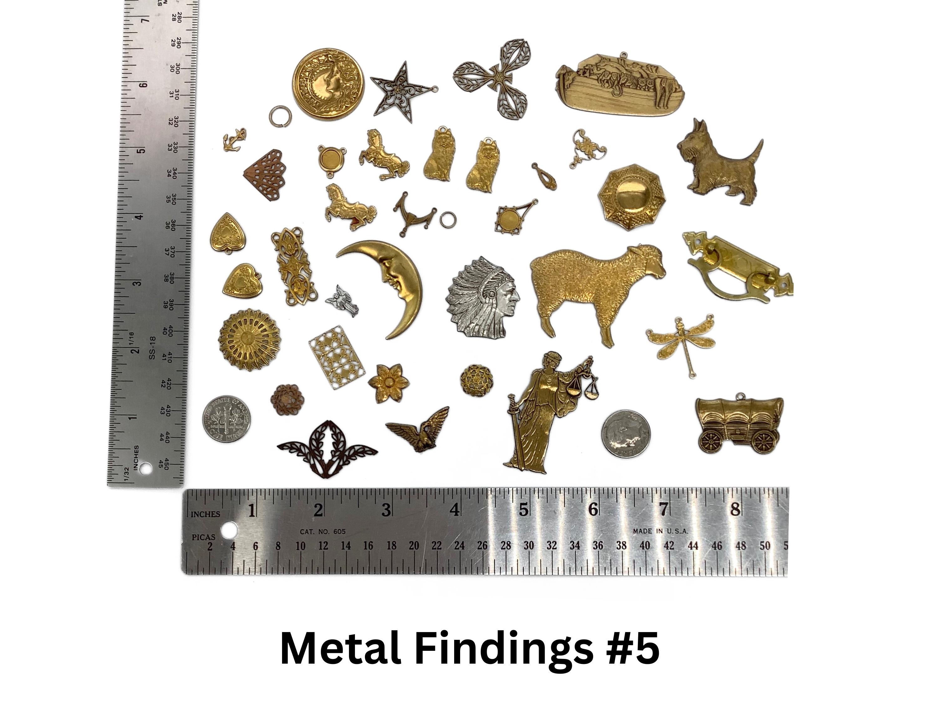 Metal Findings, 2 Ounces Vintage Stamped Findings for Crafts - Etsy