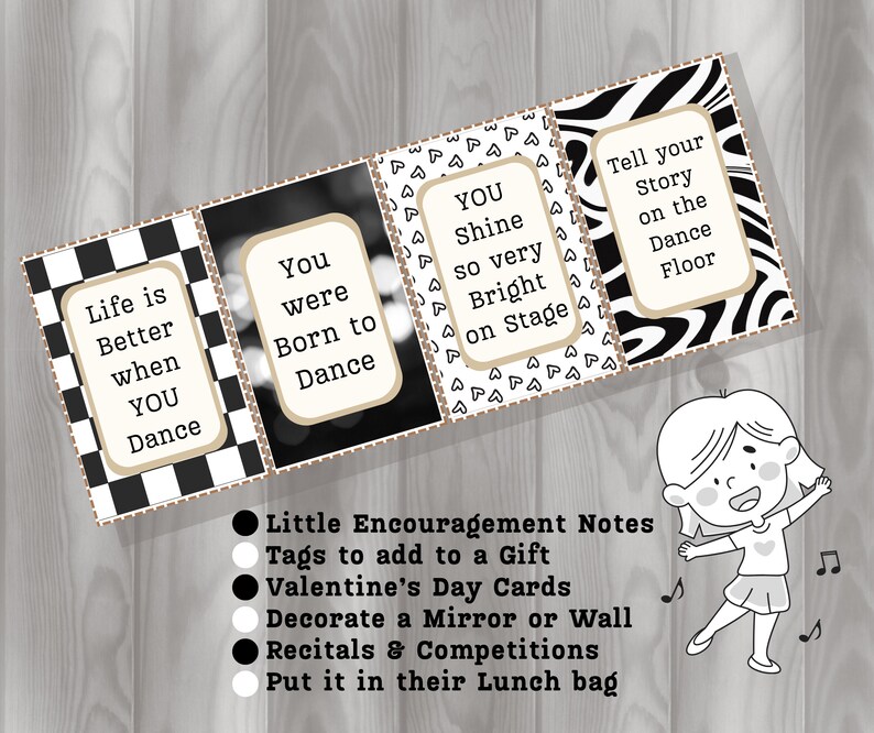 Printable Dance-themed Tags, Valentine’s Day Printable Cards, Dancer ...