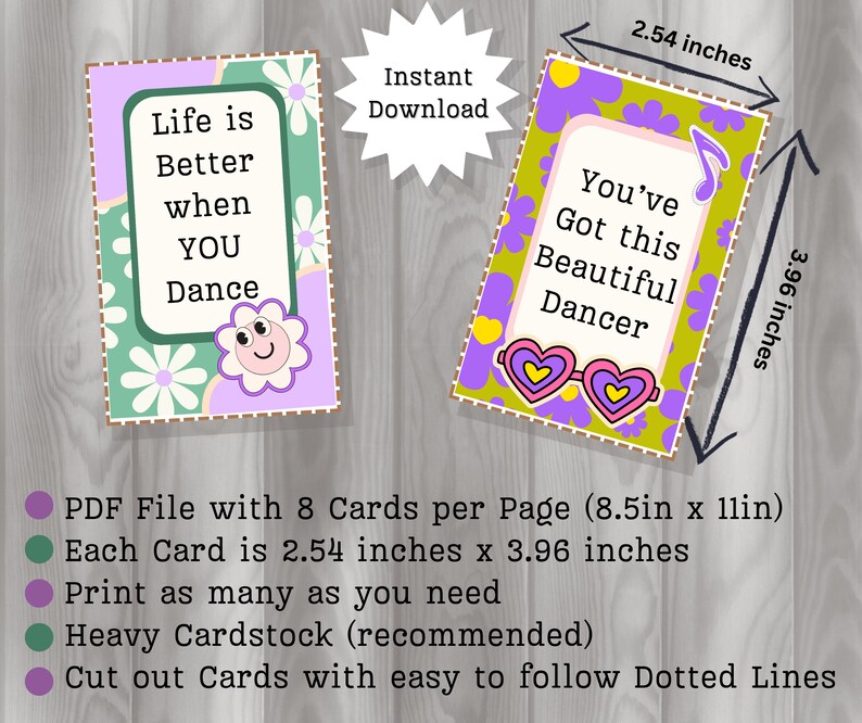 Printable Dance-themed Tags, Valentine’s Day Printable Cards, Dancer ...