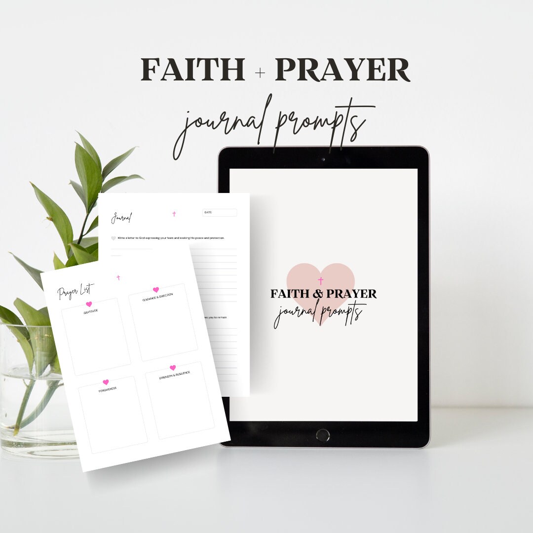 Faith & Prayer Journal Prompts Devotional Planner Daily Journal Walking ...
