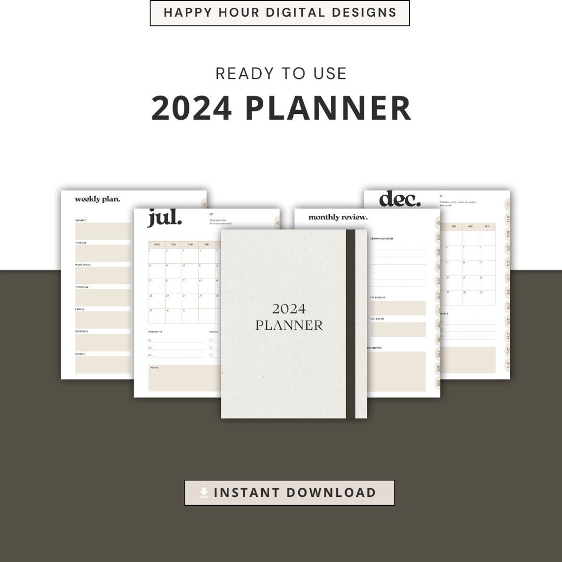 2024 Planner Digital Planner Printable Planner Organizational Tool ...