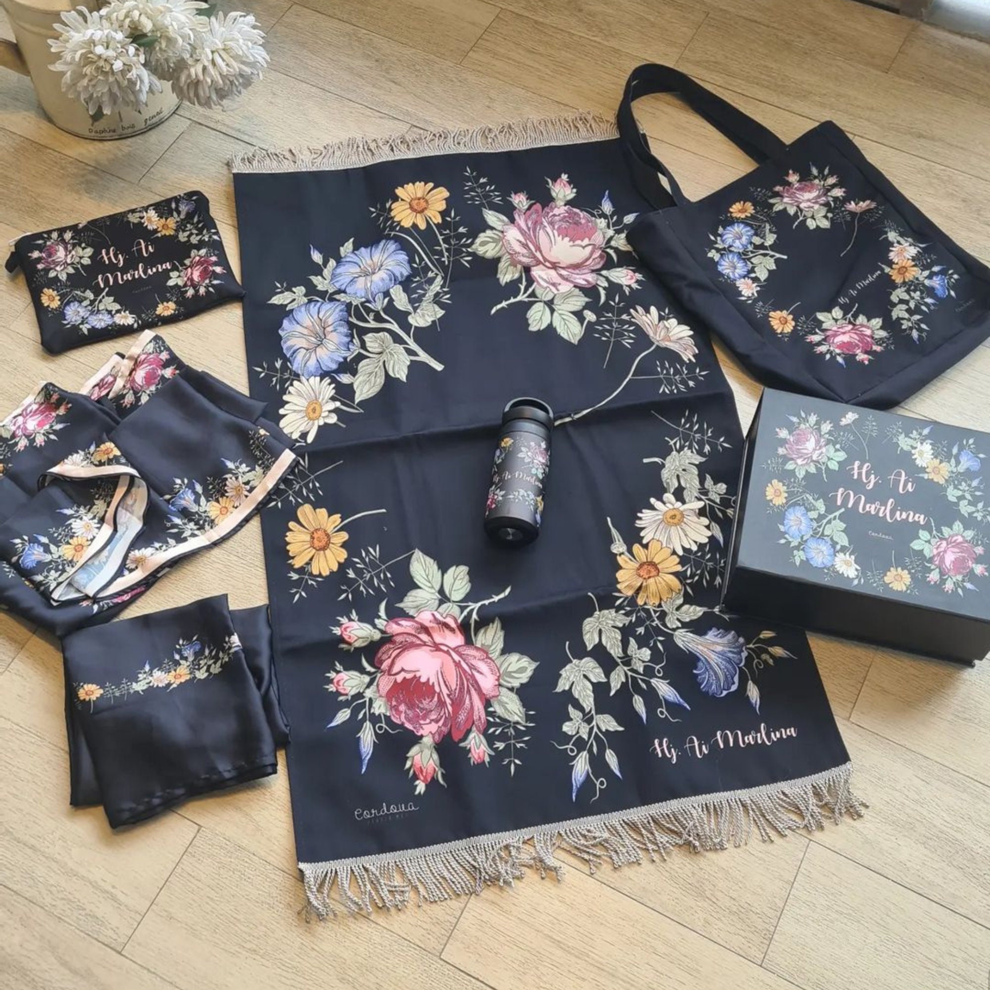 One Set Muslim Prayer Dress & Sajadah Personalize With Name Exclusive ...