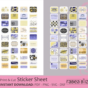 Butter Sticker Sheet, Printable Sticker Digital Sticker Food Design ...