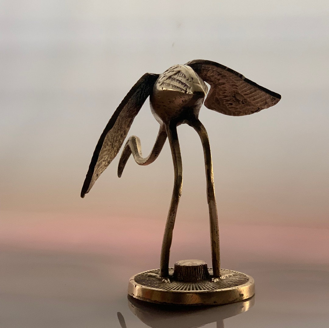 Elegant Sad Bird in Solid Brass From the 1960s A Unique Wall Decoration ...