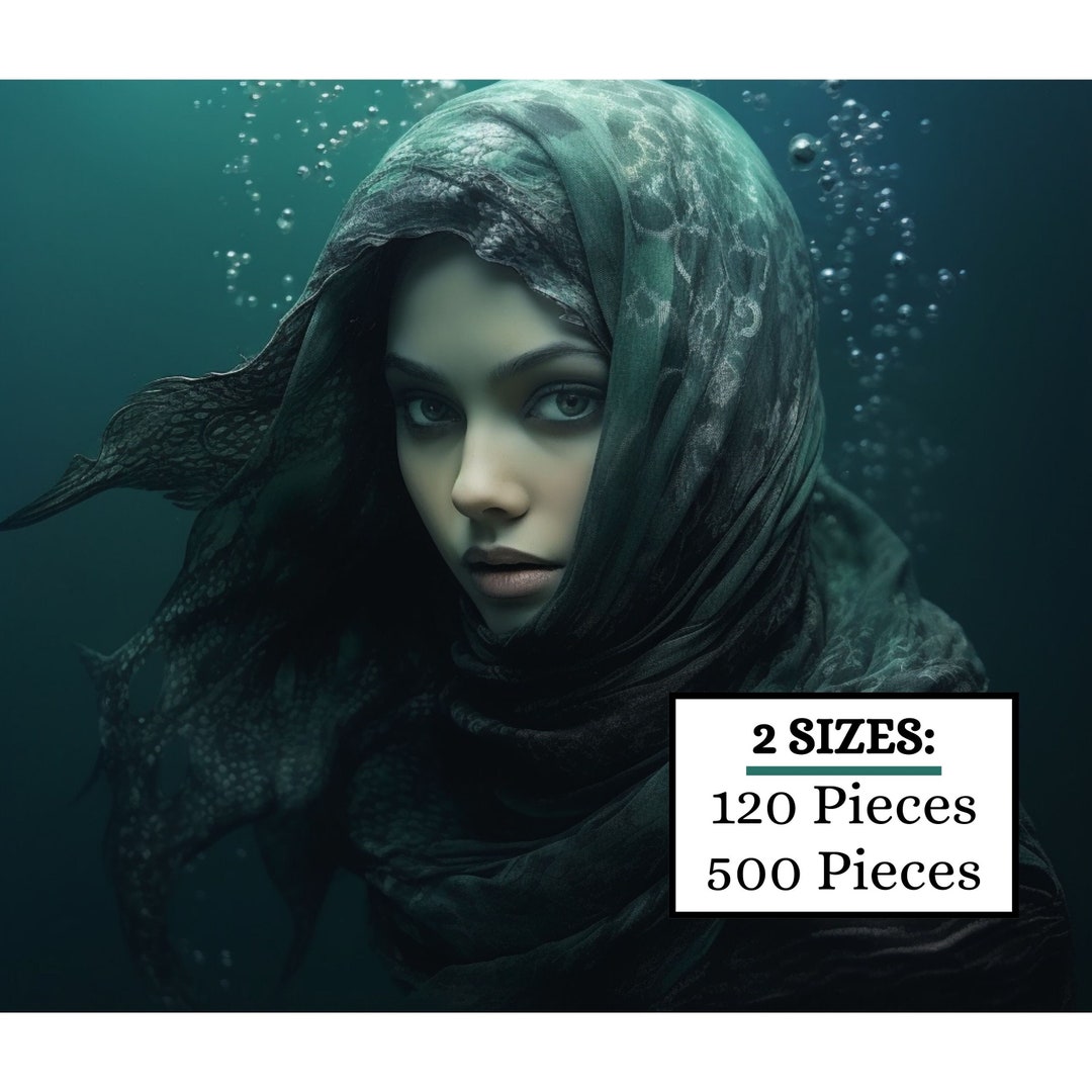 Mysterious Mermaid Puzzle 120 and 500 Piece Sea Princess Underwater ...