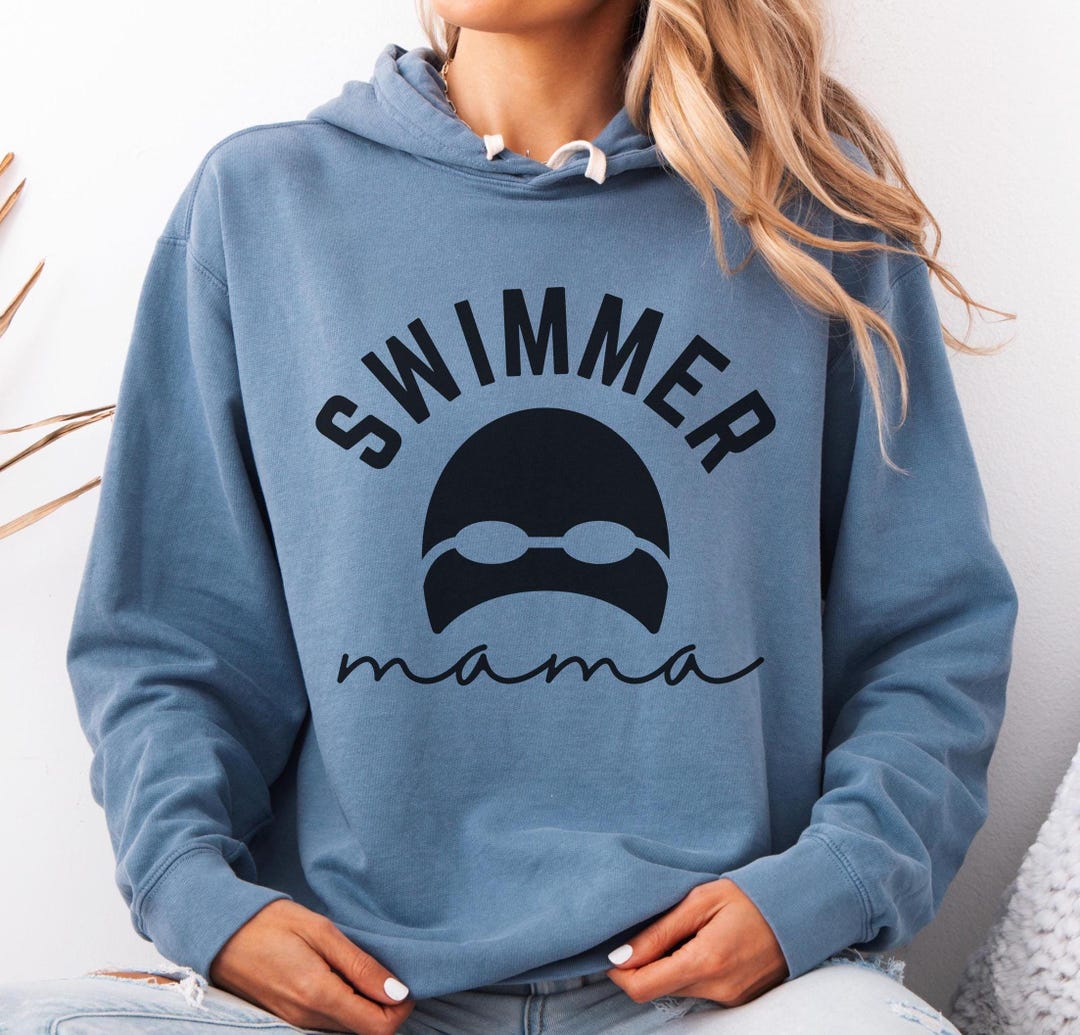 Swimmer Mom Sweatshirt, Swim Mama Lightweight Hooded Sweatshirt Gift ...