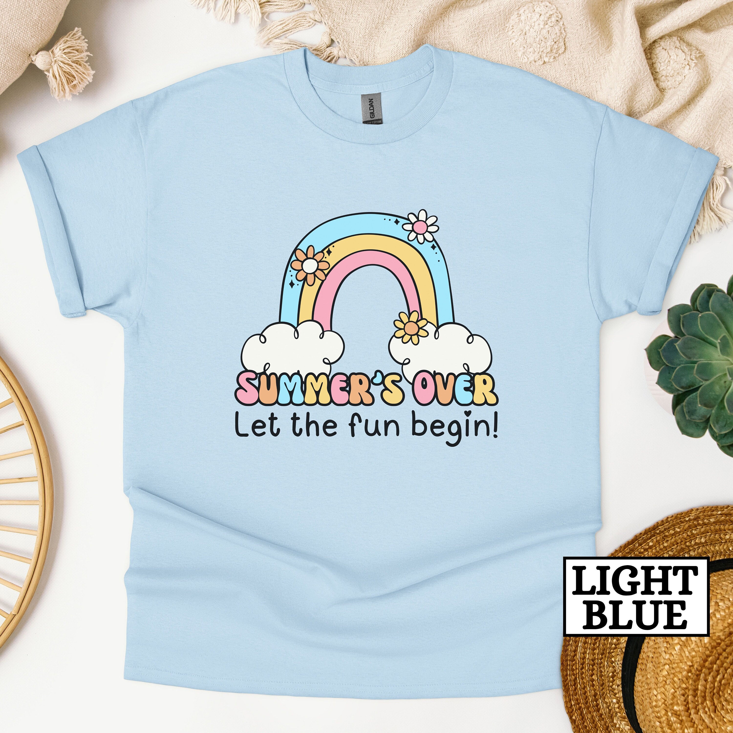 Summer's Over Back-to-school T-shirt for Teacher Gifted Cute Back to ...