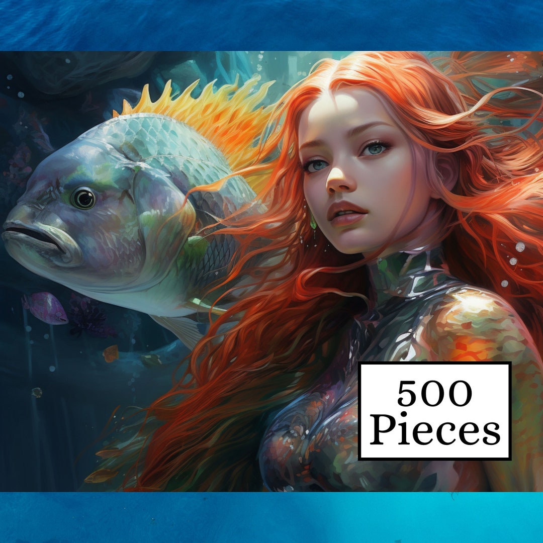 Colorful Mermaids Puzzles 500 Pieces, Underwater Puzzle Fantasy ...