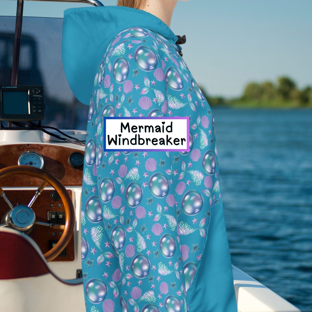 Windbreaker Jacket Mermaid Oceancore Raincoat for Women Wind Breaker ...