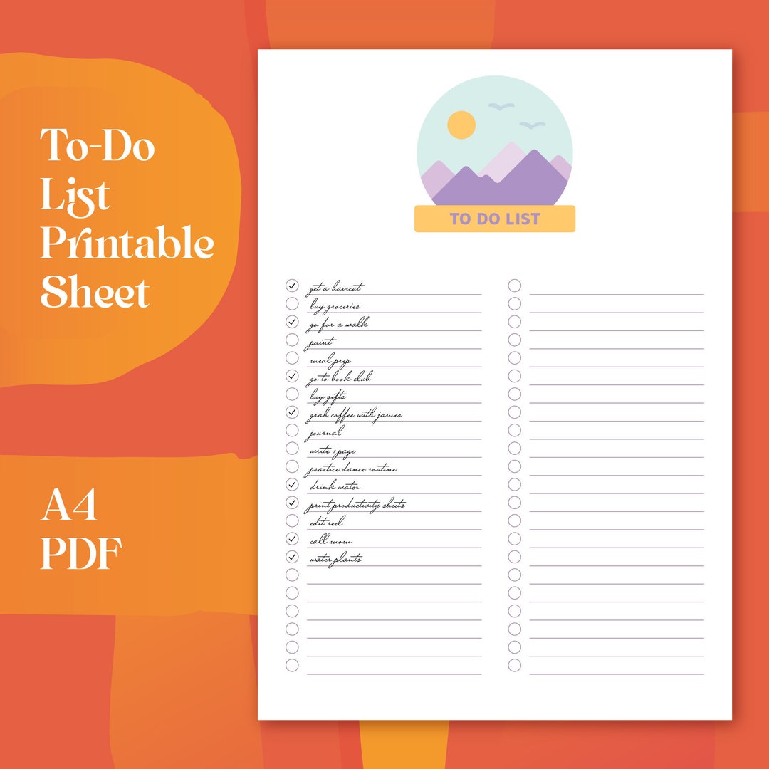 To Do List Printable Sheet, Simple Productivity Tasks Template ...