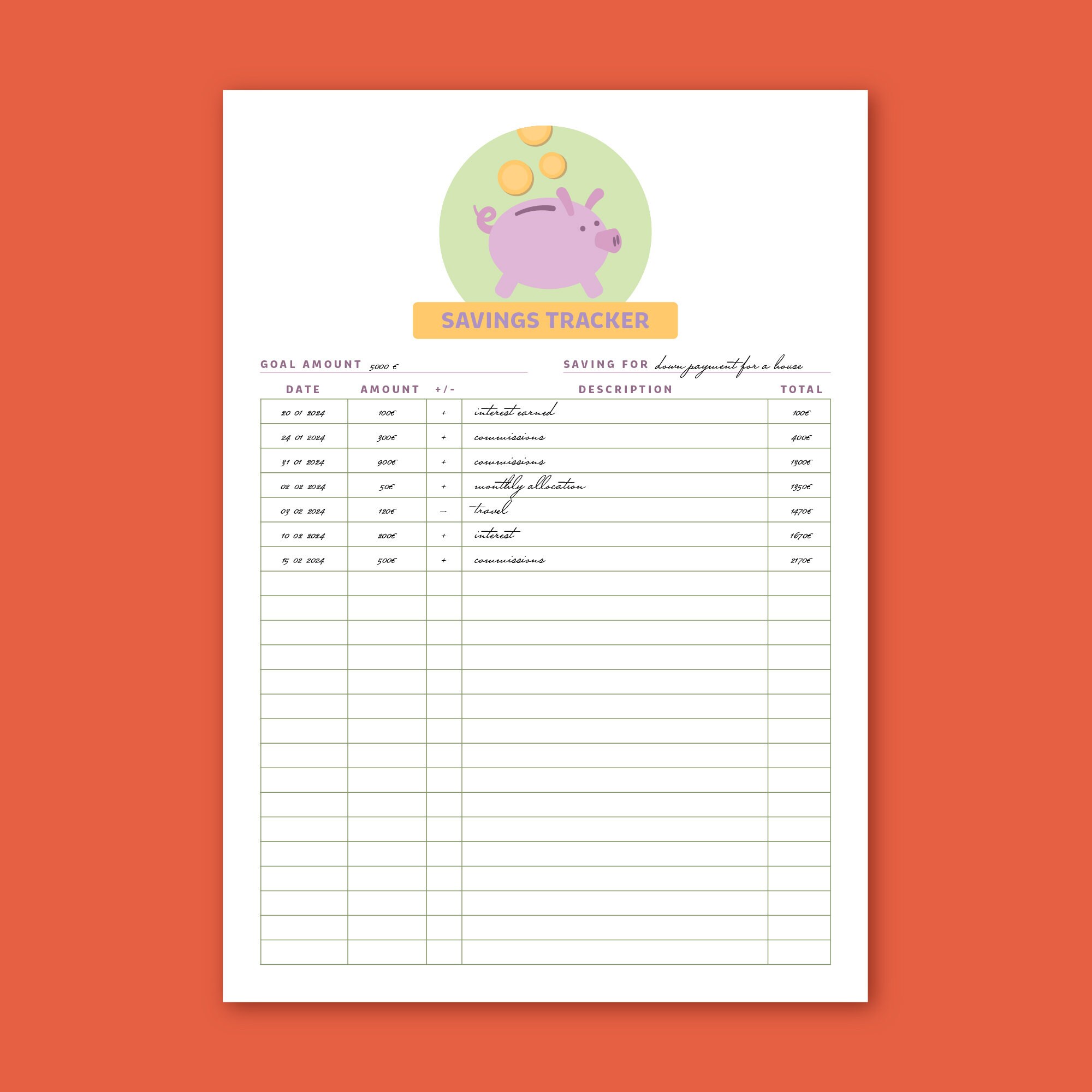 Savings Tracker Printable Sheet, Saving Goal Plan, Savings Tracker ...