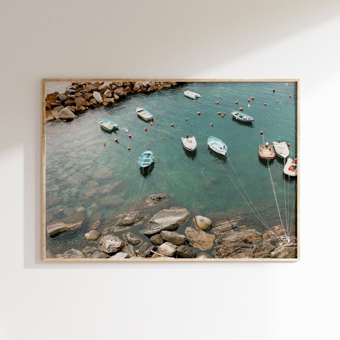 Italy Fishing Boats Wall Art, Coastal Scenery Print, Summer in Italy ...