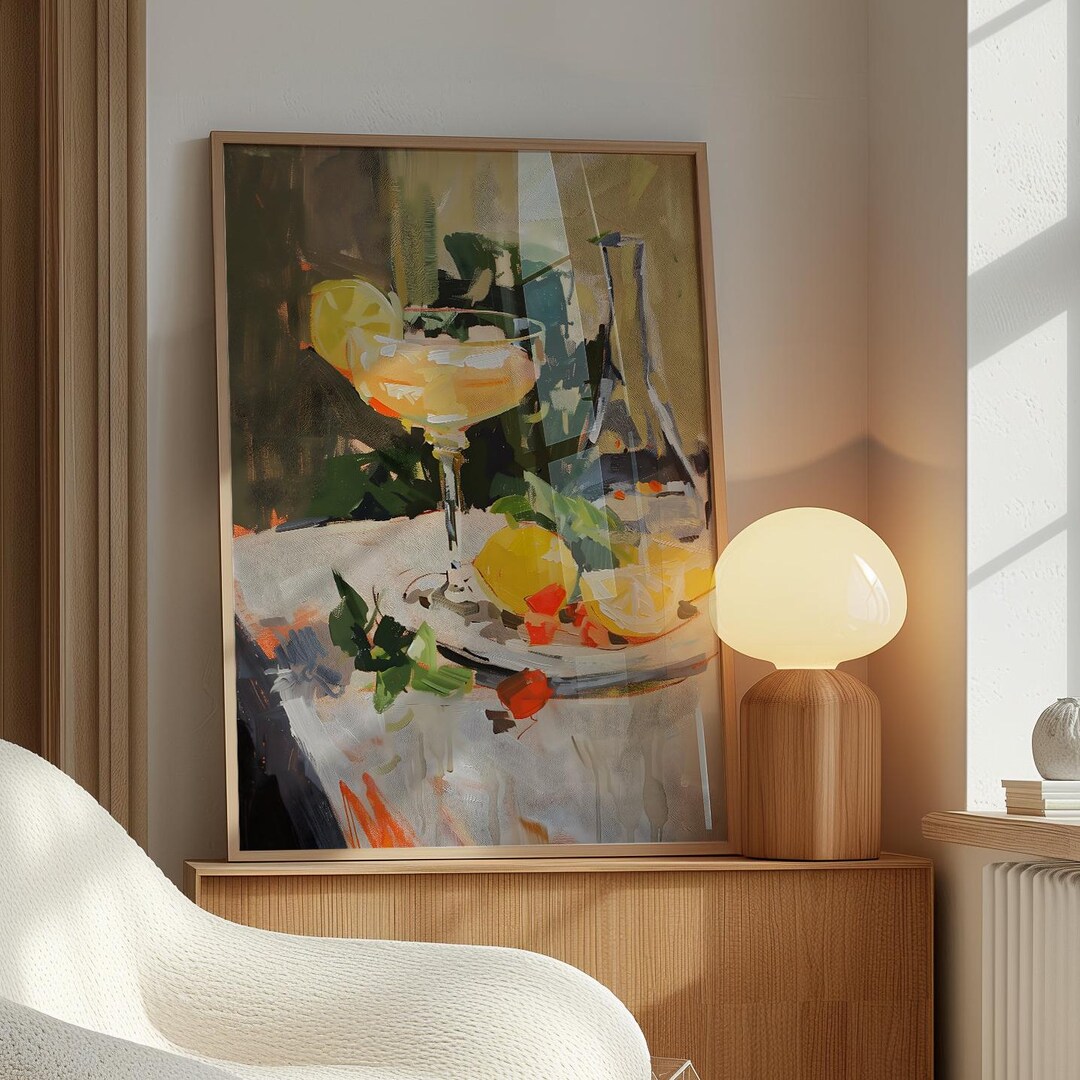 Bellini Cocktail Printable Art, Summer Bar Cart Decor, Tropical Bellini ...