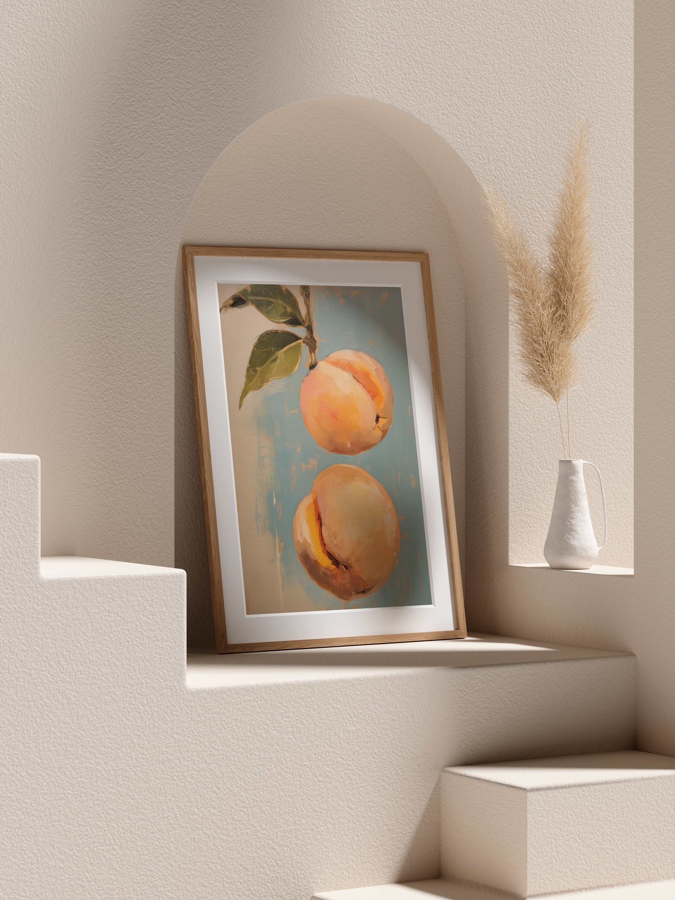 Southern Peach Wall Art, Peach Painting, Stone Fruit Poster, Kitchen ...