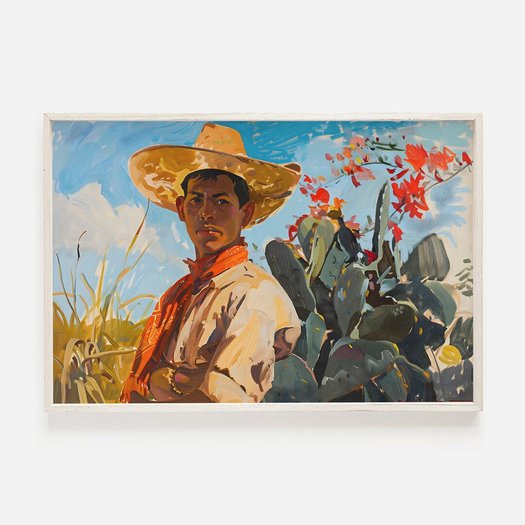 Mexican Cowboy Wall Art, Rancher in Northern Mexico, Southwest Vaquero ...