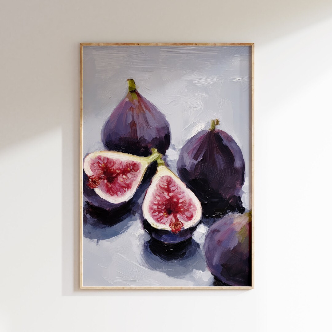 Mediterranean Fig Painting, Kitchen Wall Art, Still Life Fruit Poster ...