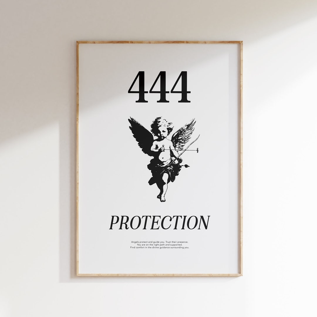 Spiritual Number Printable, Protection Wall Art, 444 Number Print ...