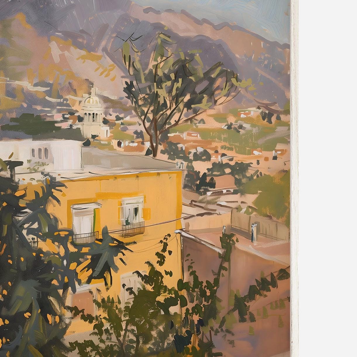 Jalisco Mexico Wall Art, Rooftops in Jalisco, Mountain Town Print, Warm ...