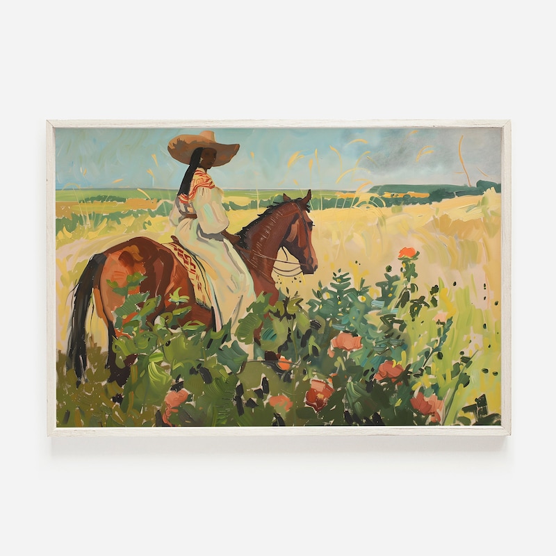 Woman in Field With Horse - Etsy