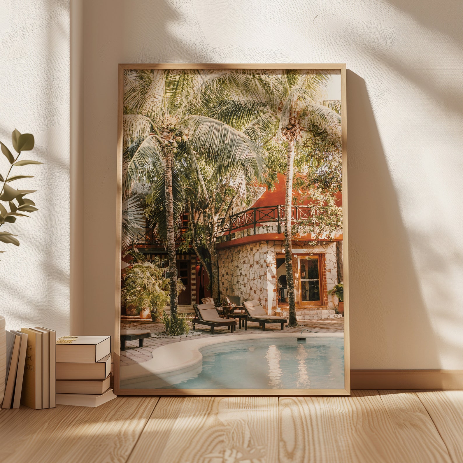 Tulum Beach Resort Print Set, Tropical Getaway Posters, Burnt Orange ...