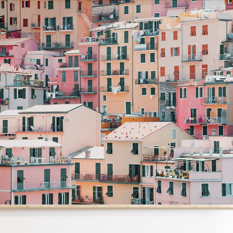 Large Positano Wall Art, Amalfi Coast Print, Pastel Buildings, Positano ...