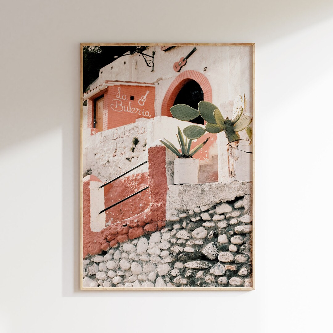 Italian Villa Printable, Pastel Italy Wall Art, Cactus Photography ...