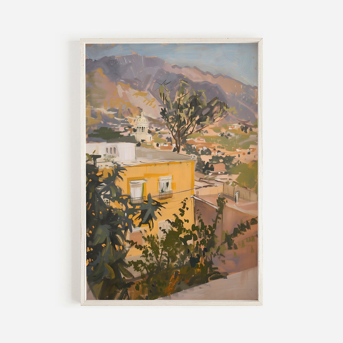 Jalisco Mexico Wall Art, Rooftops in Jalisco, Mountain Town Print, Warm ...