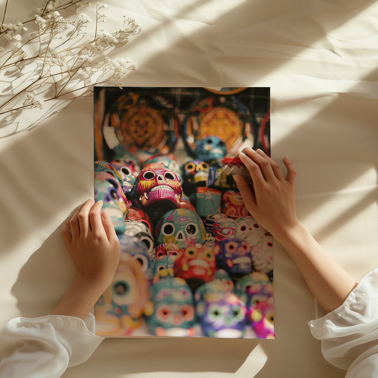 Boho Mexico Print Set, Architecture Poster, Sugar Skull Print, Pink and ...