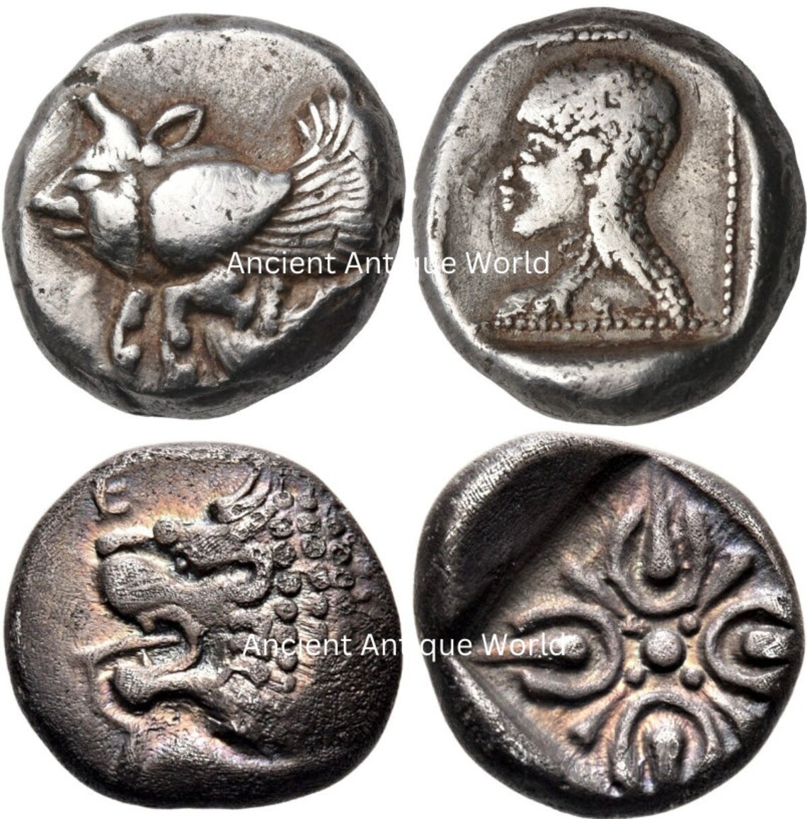 Ancient Greek Coins, 178 Authentic Ancient Greek Silver Coins, Excelent ...