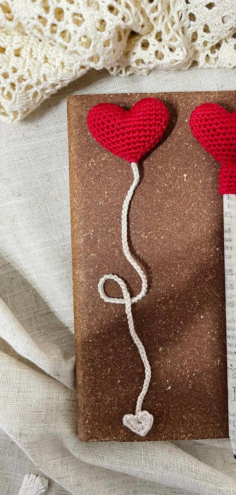Knitted Heart Bookmark. Book Accessories. Crochet Bookmark. - Etsy UK