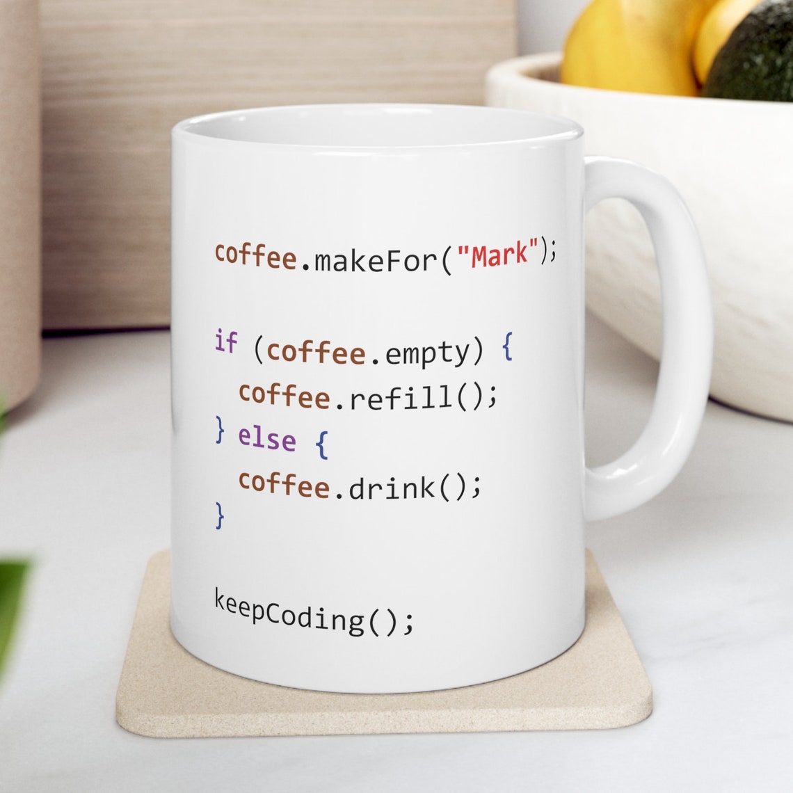 Gift Idea for Developers Customizable Coffee Mug: Add Your Name as a ...
