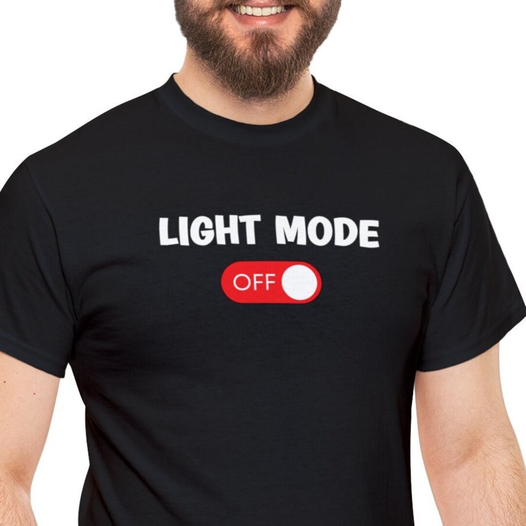 Funny Programmer Shirt Light Mode OFF Unisex Heavy Cotton Tee Coder ...