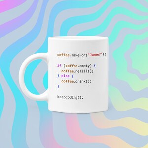 Gift Idea for Developers Customizable Coffee Mug: Add Your Name as a ...